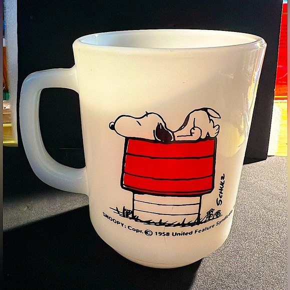 Fire King | Dining | Snoopy Coffee Cup I Think I Am Allergic To Morning ...